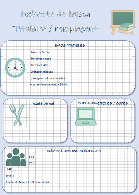 Fiche de liaison Remplaçant/Titulaire – La classe coopérative en CM1 et CM2